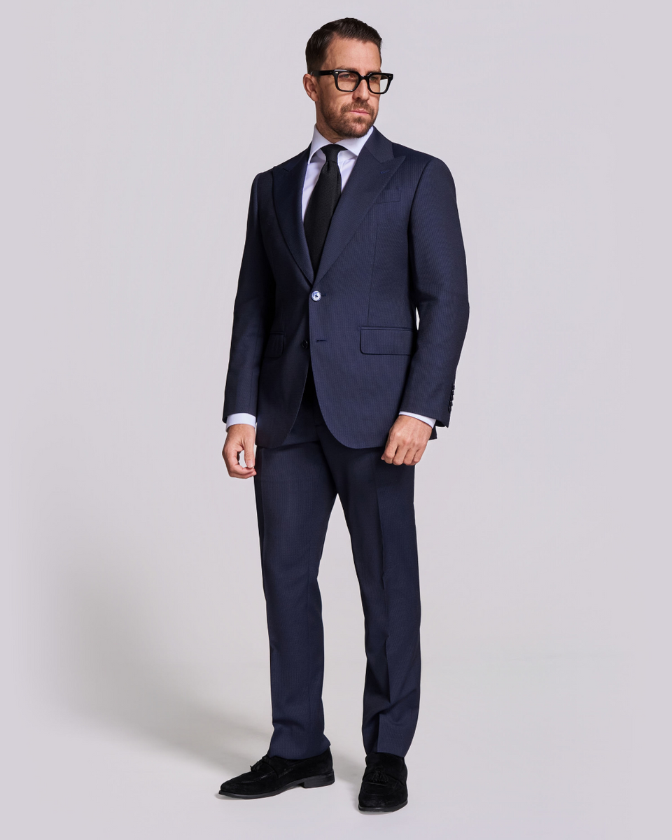 Ink Mini Pinstripe Pure Wool S100s Suit - Tailored Fit – Brent Wilson